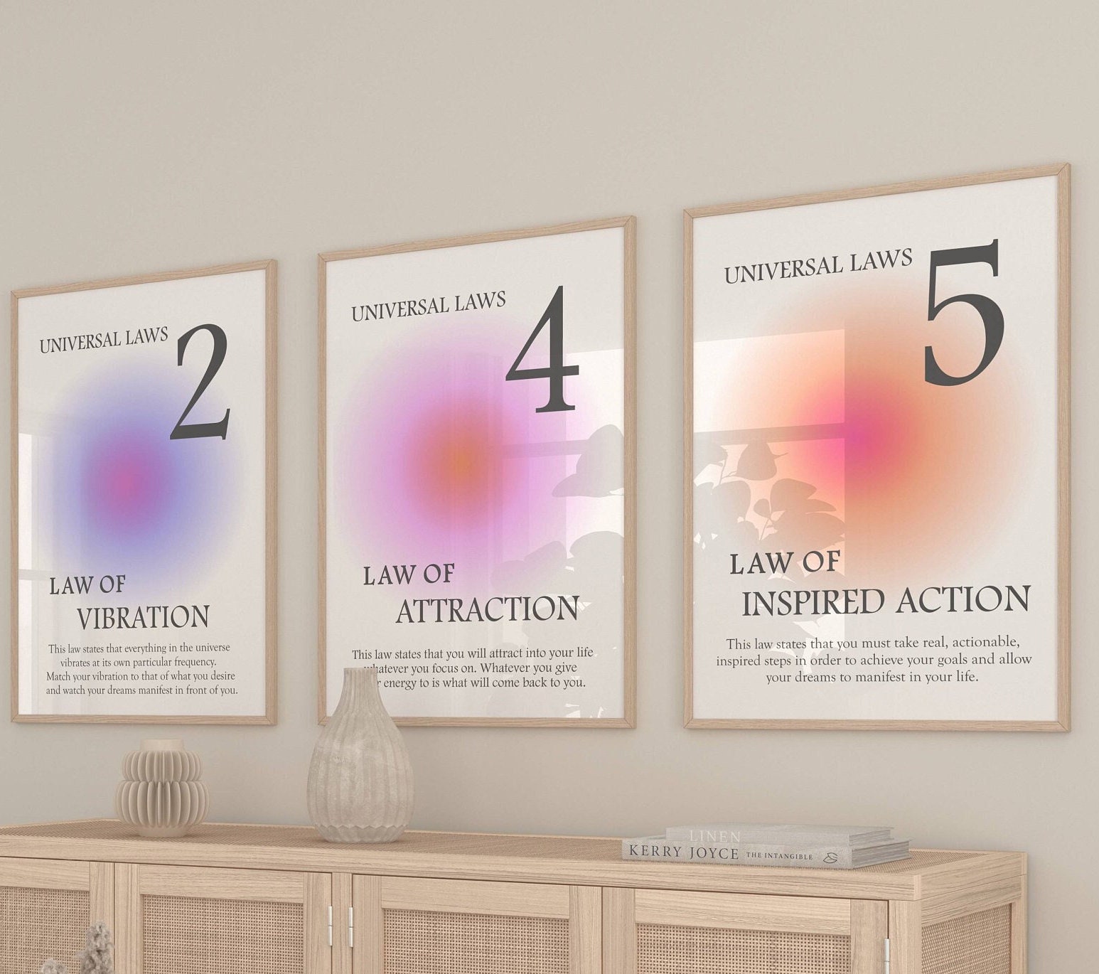 Aura Print Set, Law of Attraction Prints, Manifestation Poster Set ...