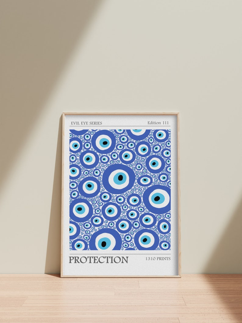 Trendy Evil Eye Wall Art Poster, Spiritual Evil Eye Protection Print ...