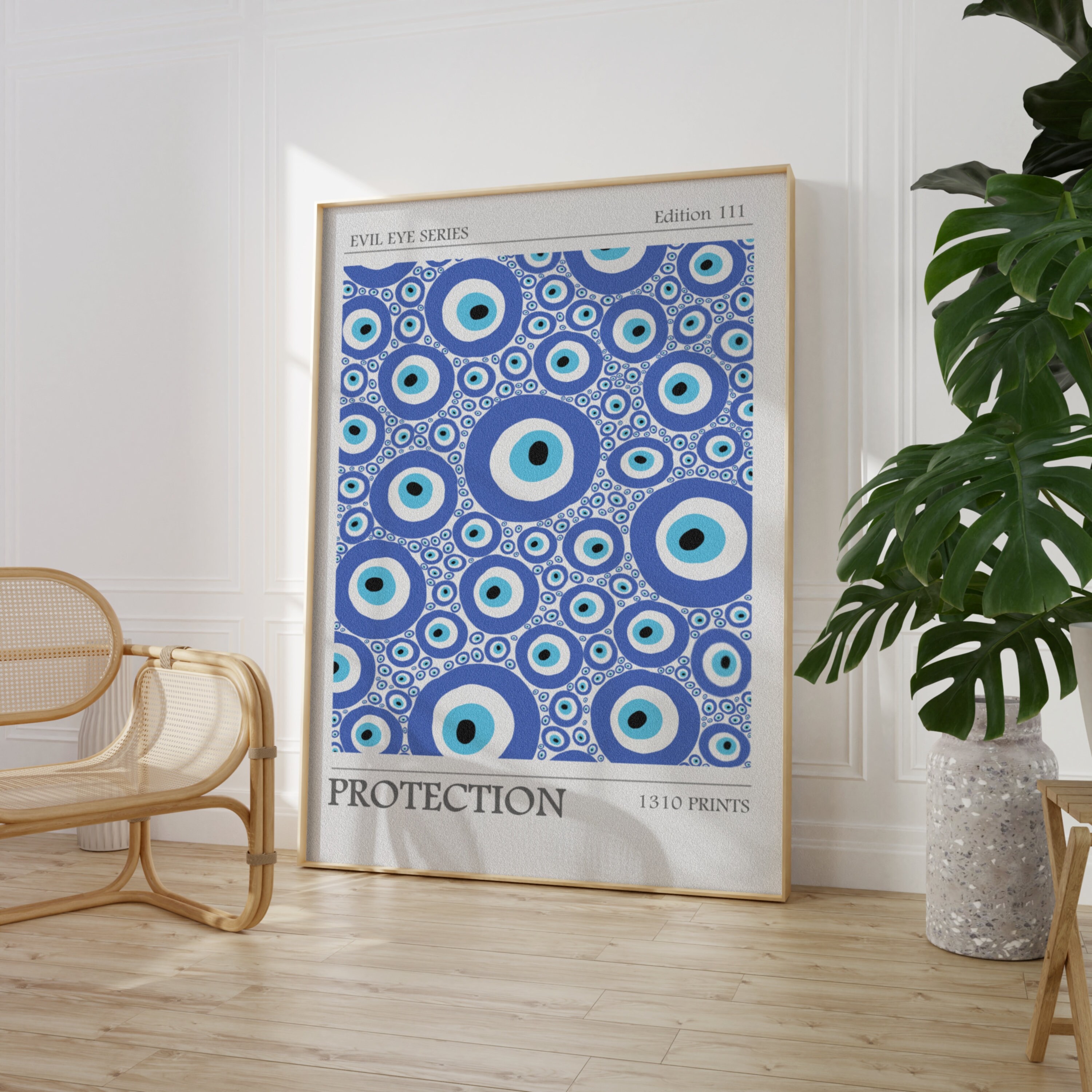 Blue Evil Eye Wall Art Prints, Set of 2 , Aesthetic Home Decor ...