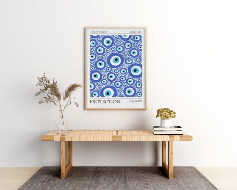 Trendy Evil Eye Wall Art Poster, Spiritual Evil Eye Protection Print ...