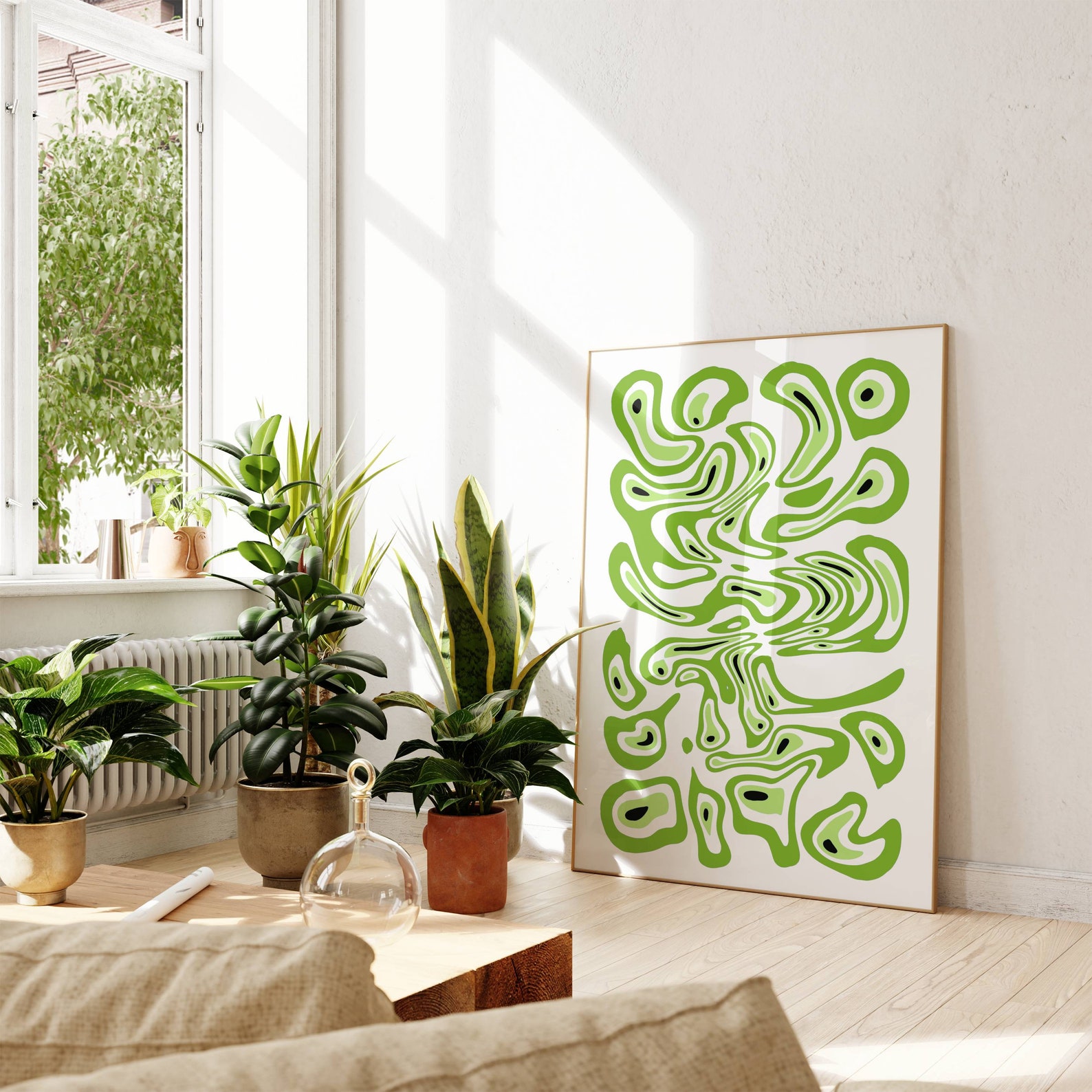 Trippy Evil Eye Wall Art Print, Green Evil Eye Poster, Trendy Dorm ...