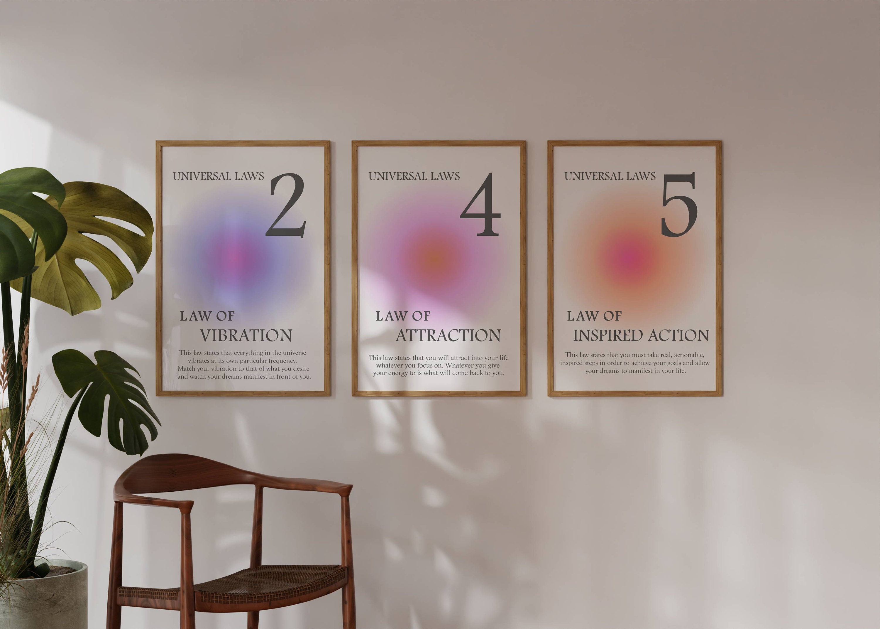 Aura Print Set, Law of Attraction Prints, Manifestation Poster Set ...