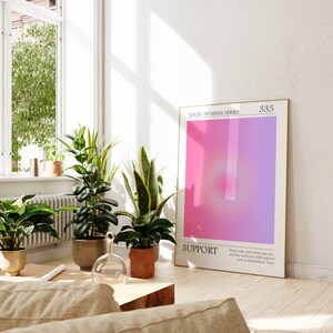 Pink 333 Aura Angel Number Poster Print, 333 Poster Wall Art, College ...