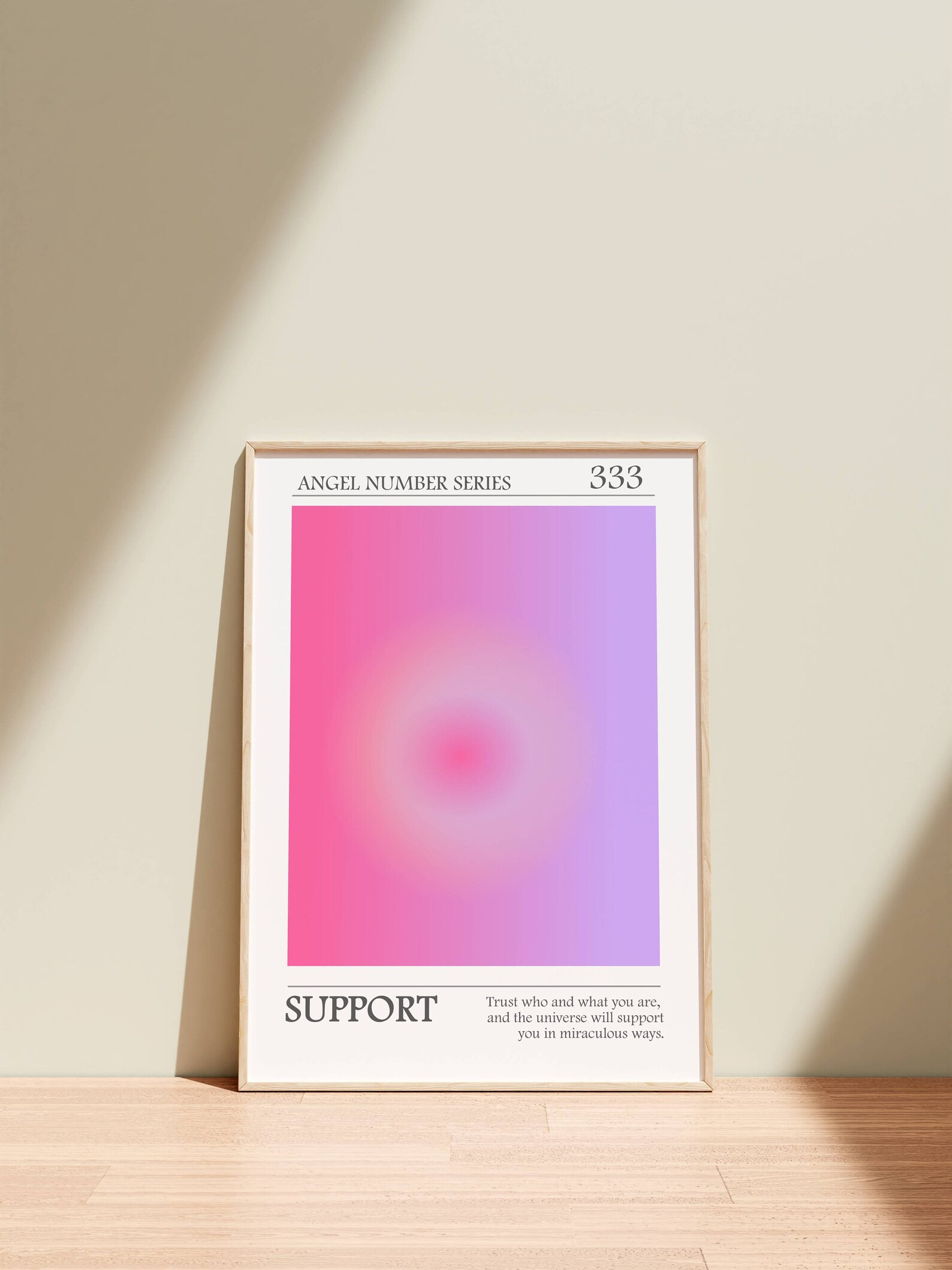 Pink 333 Aura Angel Number Poster Print, 333 Poster Wall Art, College ...