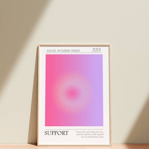 Pink 333 Aura Angel Number Poster Print, 333 Poster Wall Art, College ...