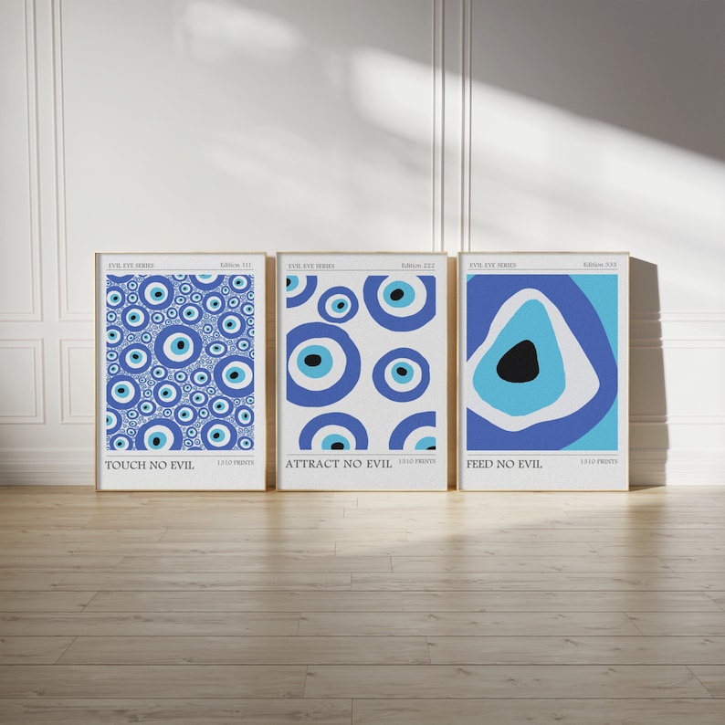 Evil Eye Set of 3 Protection Affirmations Poster Aesthetic - Etsy