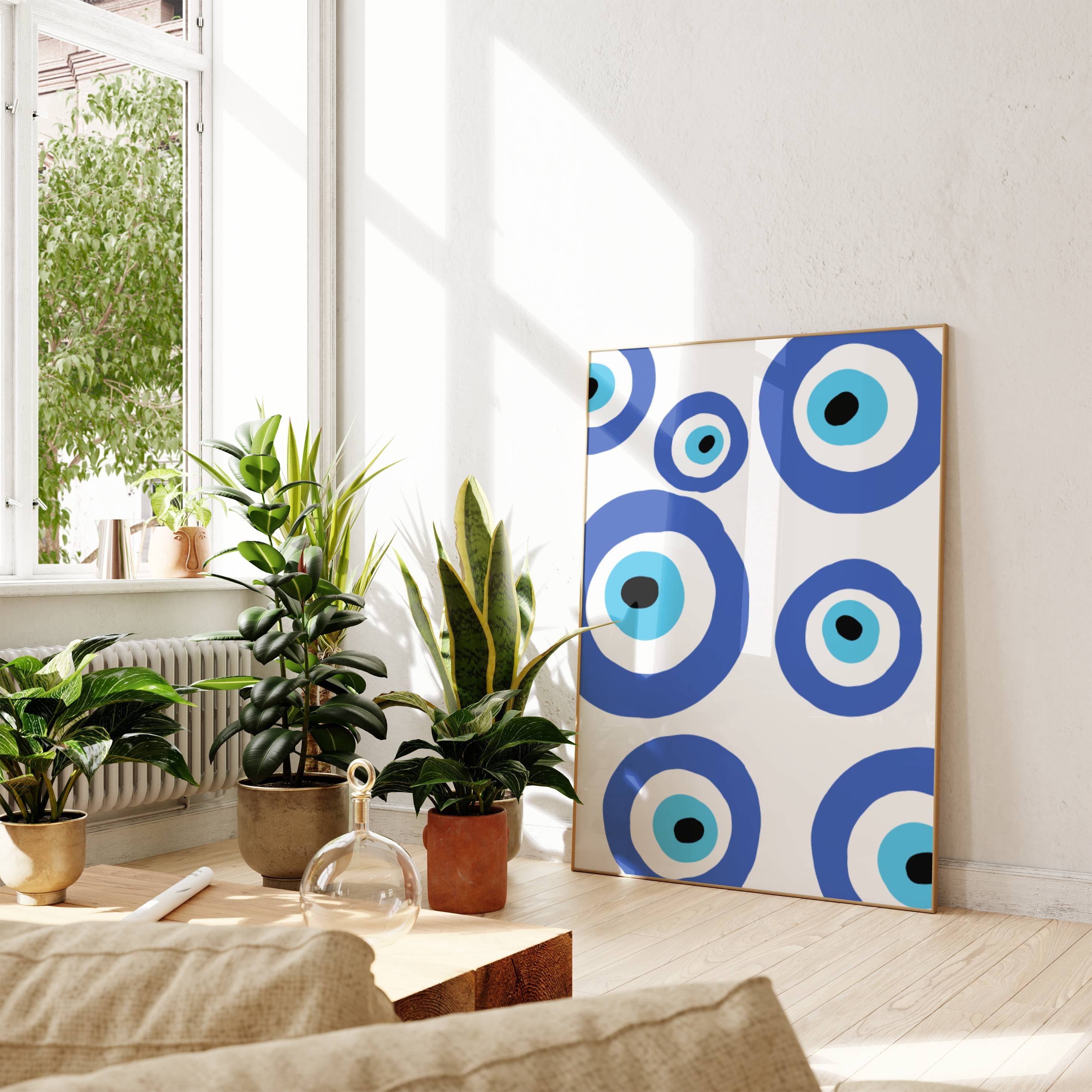 Set of 3 Evil Eye Wall Art Prints Blue Evil Eye Protection - Etsy
