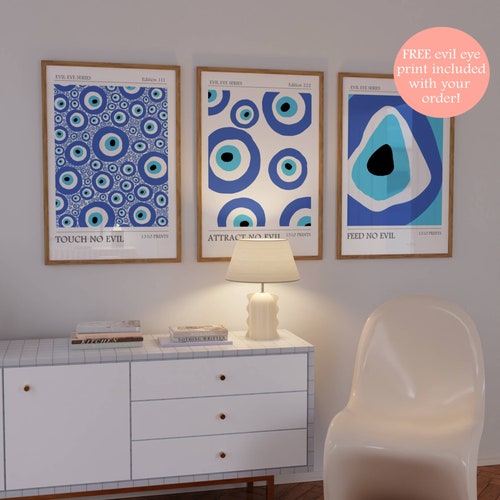 Evil Eye Set of 3 Protection Affirmations Poster Aesthetic - Etsy