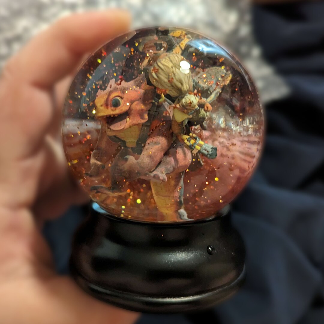 Snapfire and Mortimer in Taunt Bubble Snow Globe - Dota 2 Figurine 3D ...
