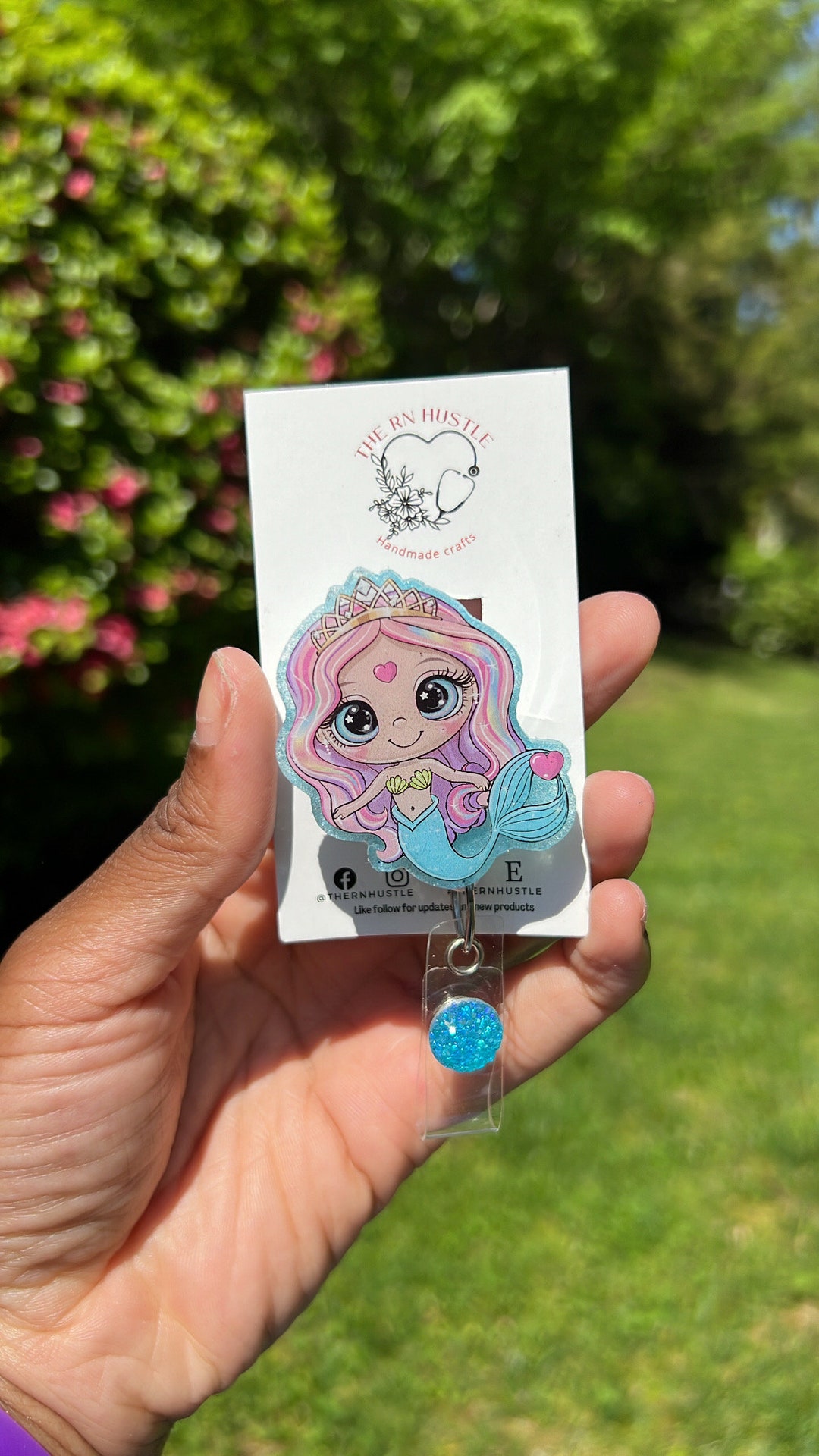 Mermaid Badge Reel | Cute Badge | - Etsy