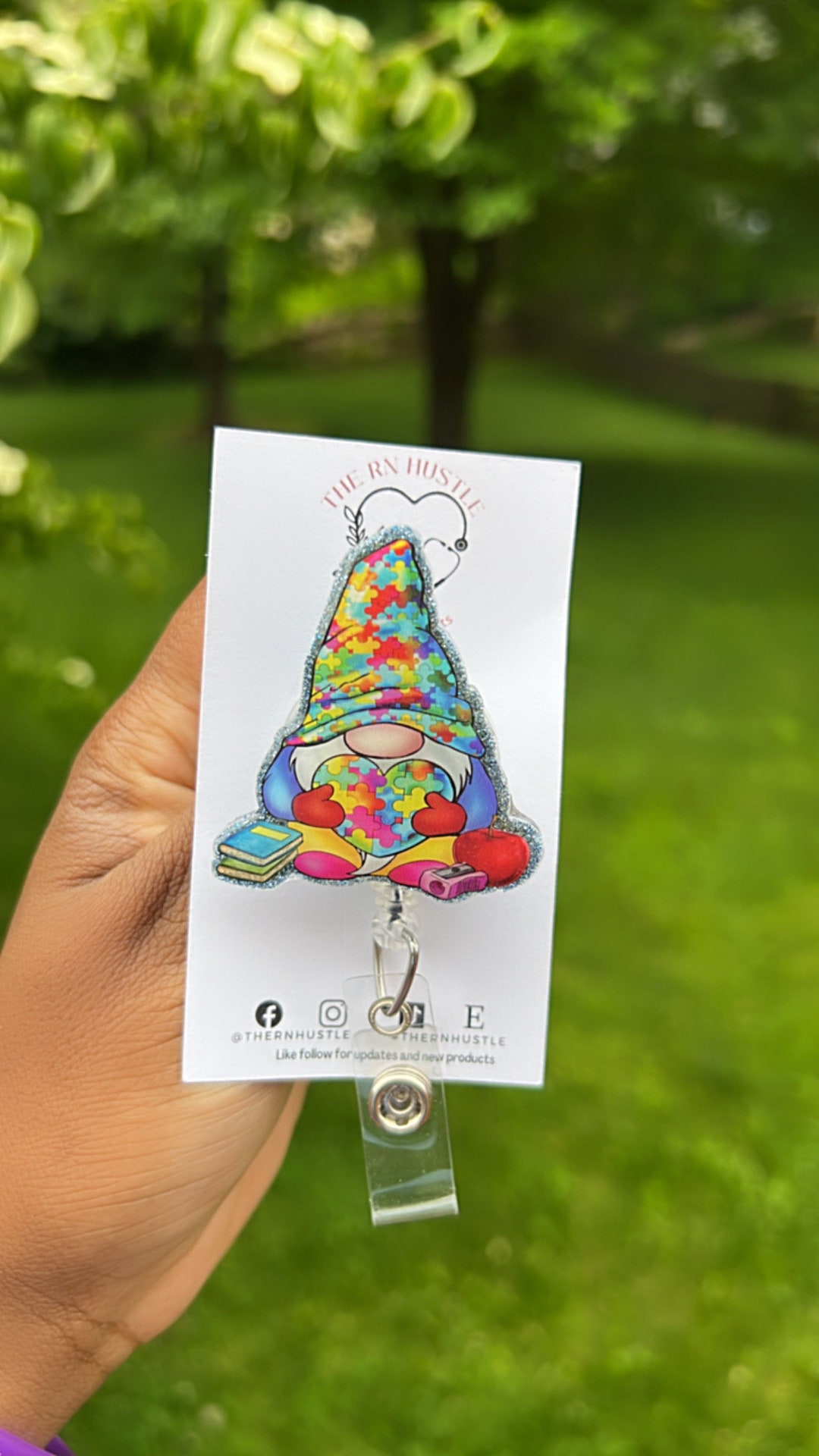 Au-some Gnome Badge Reel Cute Badge - Etsy