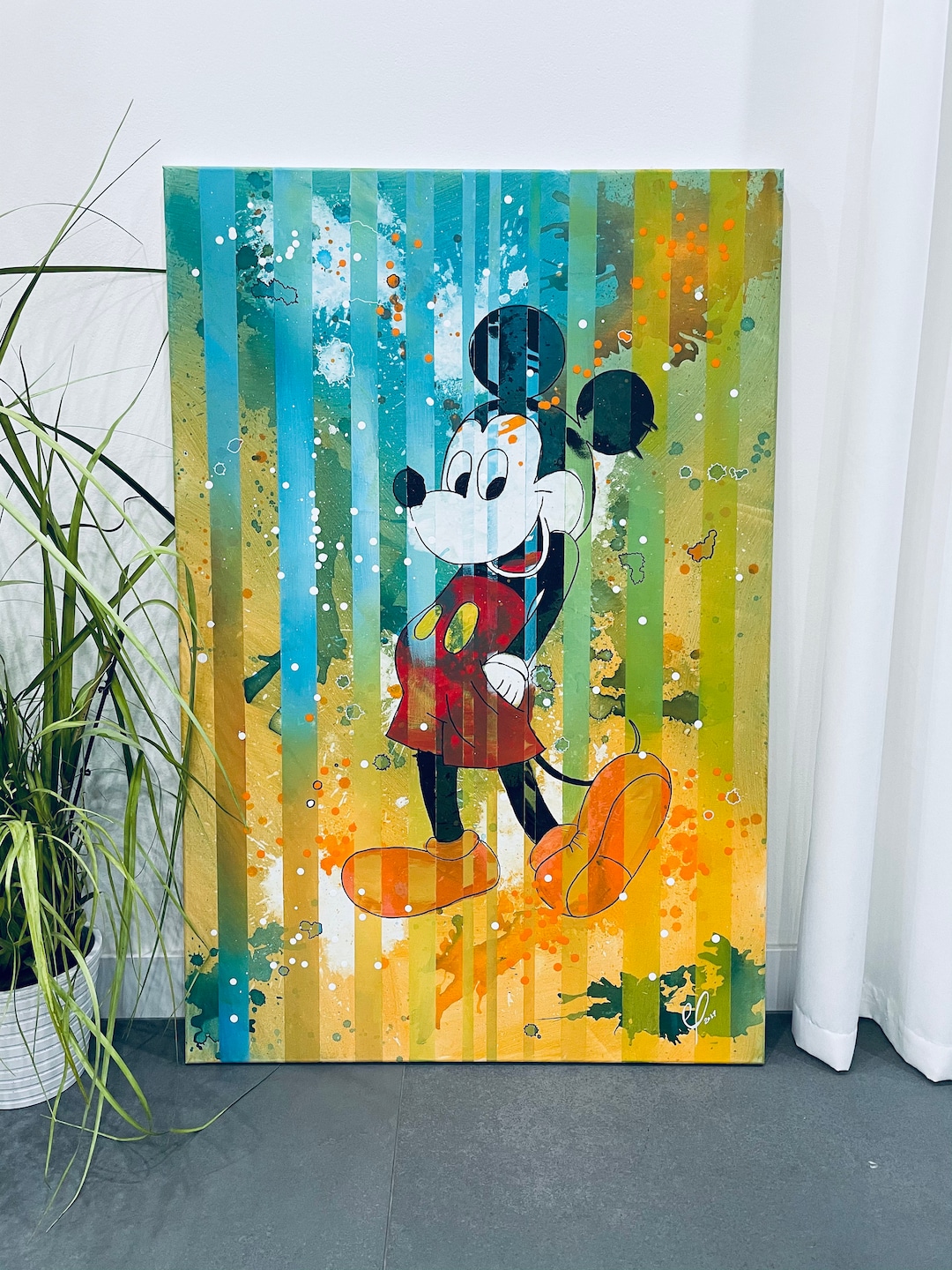 Mickey Mouse Abstract Modern Pop Art Acrylic Painting, Unique - Etsy