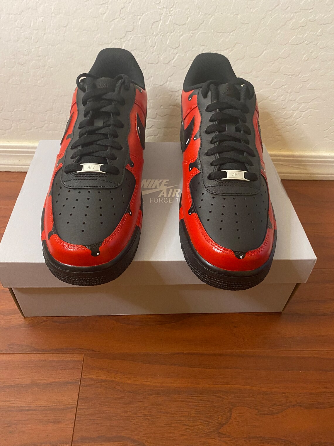 Custom Air Force 1 Drippy Red - Etsy