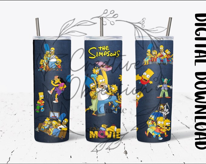 20 Oz Tumbler Design the Simpsons Sublimation Design PNG JEPG Instant ...