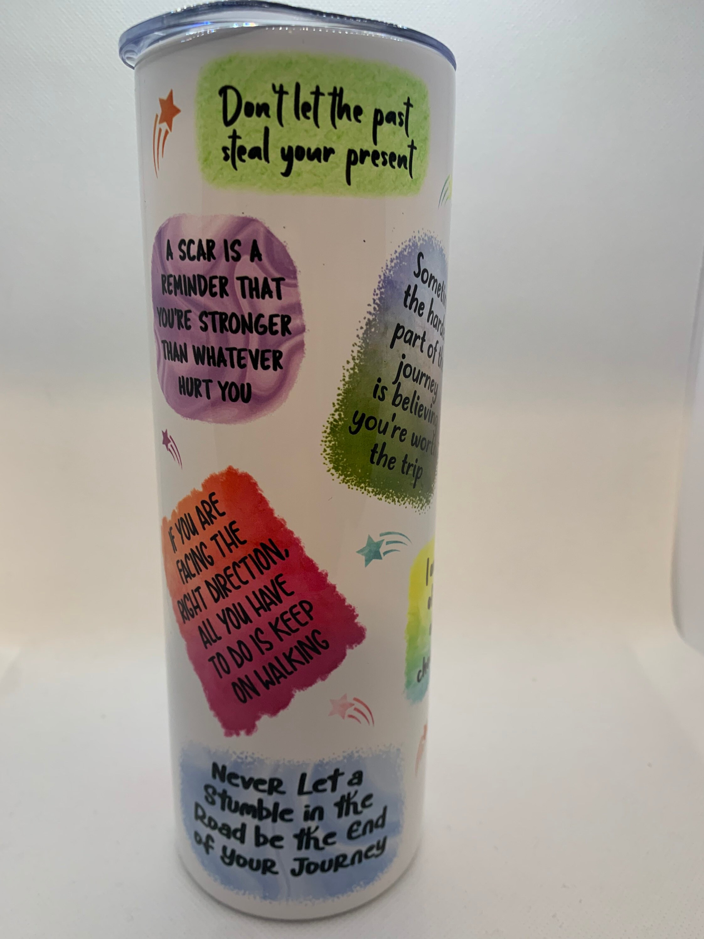 Positive Quotes Colorful Addiction Tumbler 20 Oz Stainless Steel - Etsy