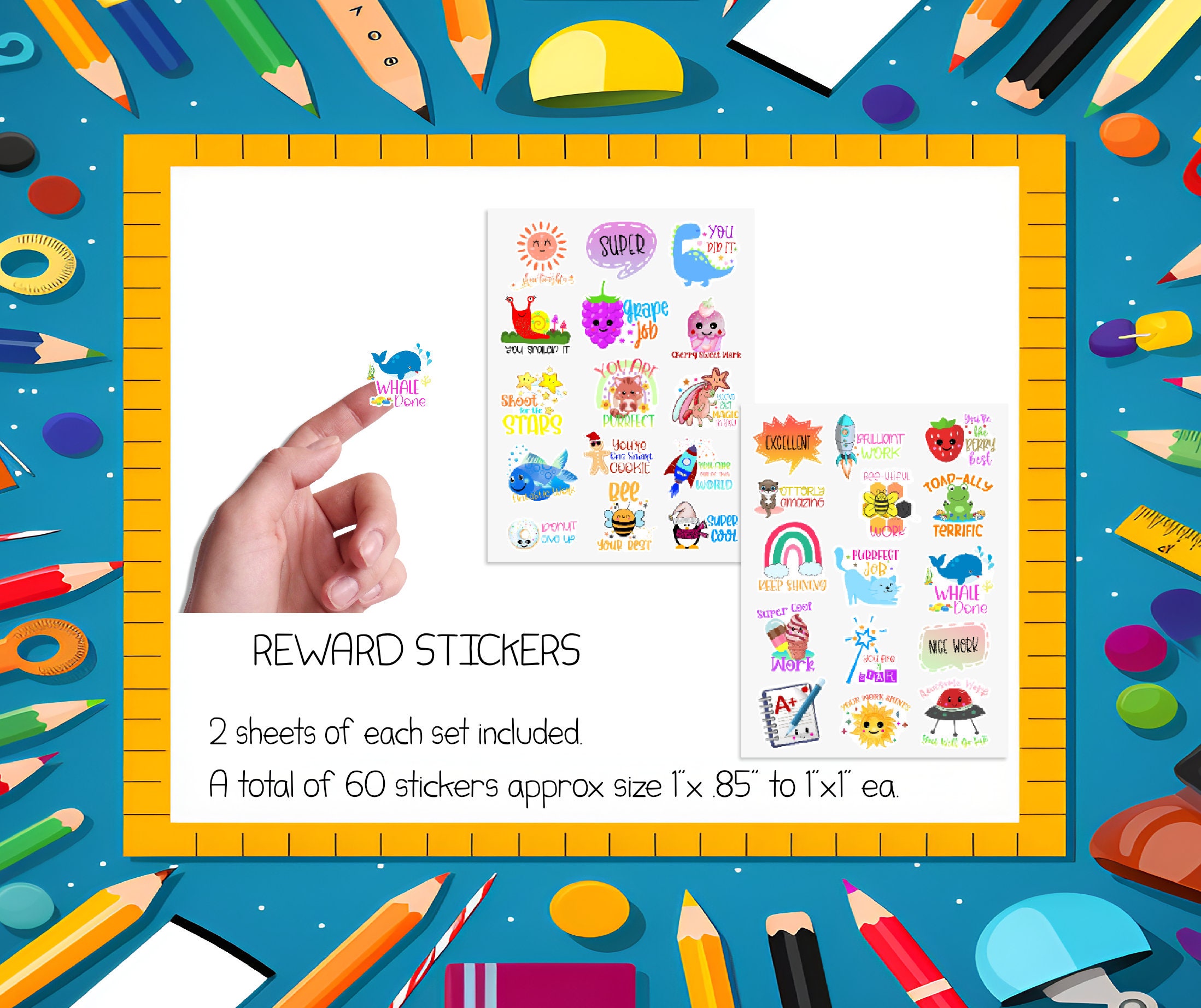 Cute Reward Stickers for Kids, School Rewards, Kids Party, Vinyl ...