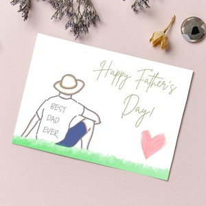 Happy Father's Day Watercolor Card / Printable / Best Dad - Etsy
