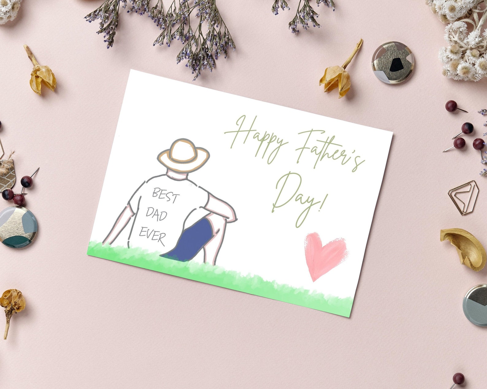 Happy Father's Day Watercolor Card / Printable / Best Dad - Etsy