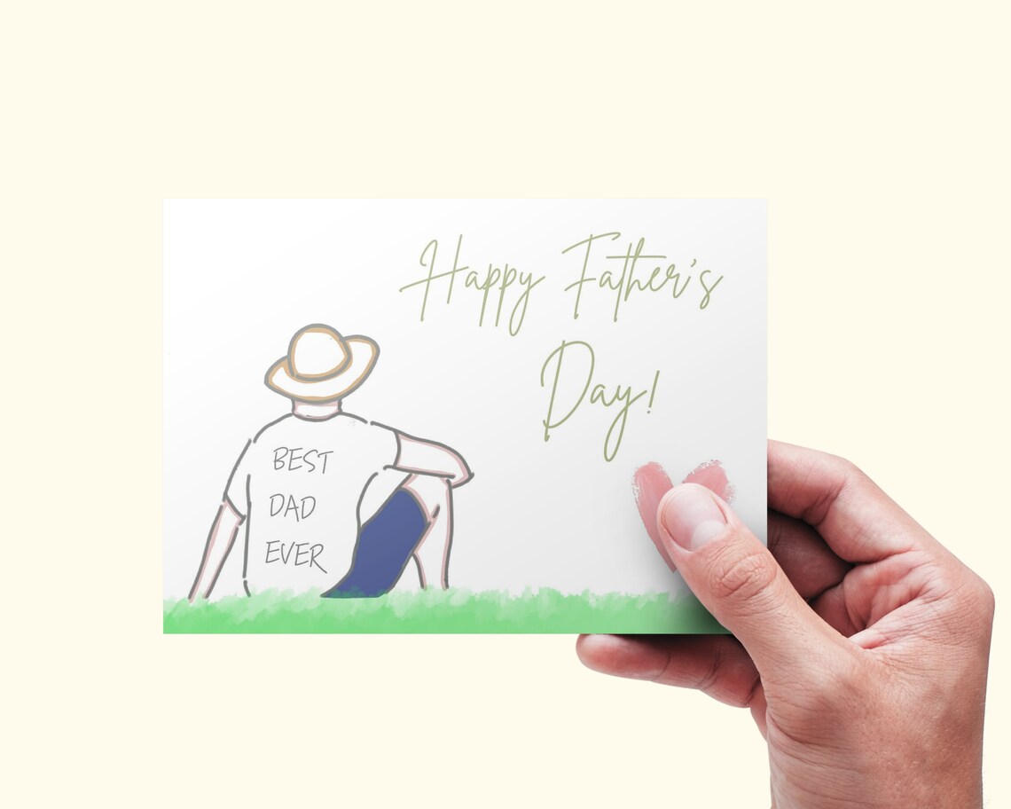 Happy Father's Day Watercolor Card / Printable / Best Dad - Etsy