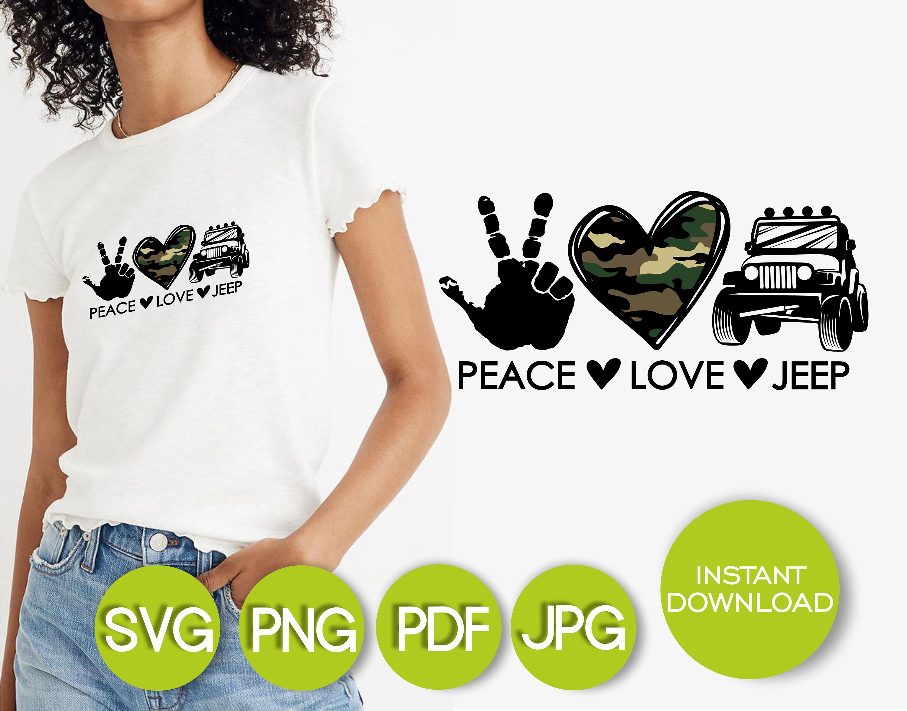 Peace Love Jeep SVG Army Jeep SVG Jeep SVG File Off Road | Etsy