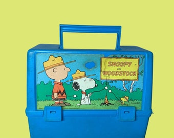 Vintage Snoopy and Woodstock Lunch Box Peanuts Lunch Box With Thermos ...