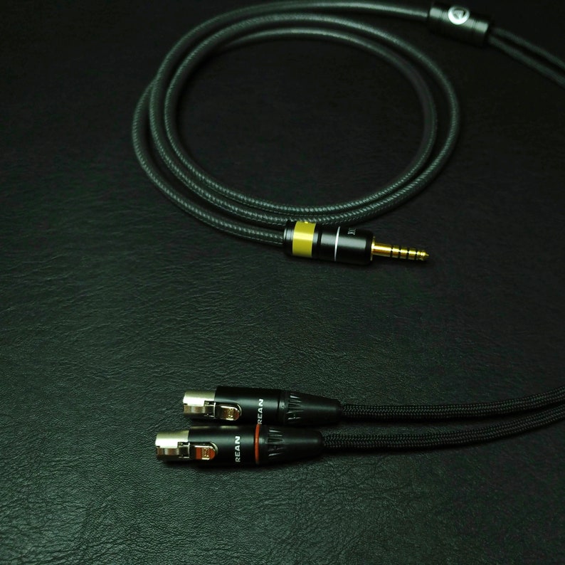 Audeze Dual 4 Pin Mini XLR Black Leather Custom Headphone Cable Air ...
