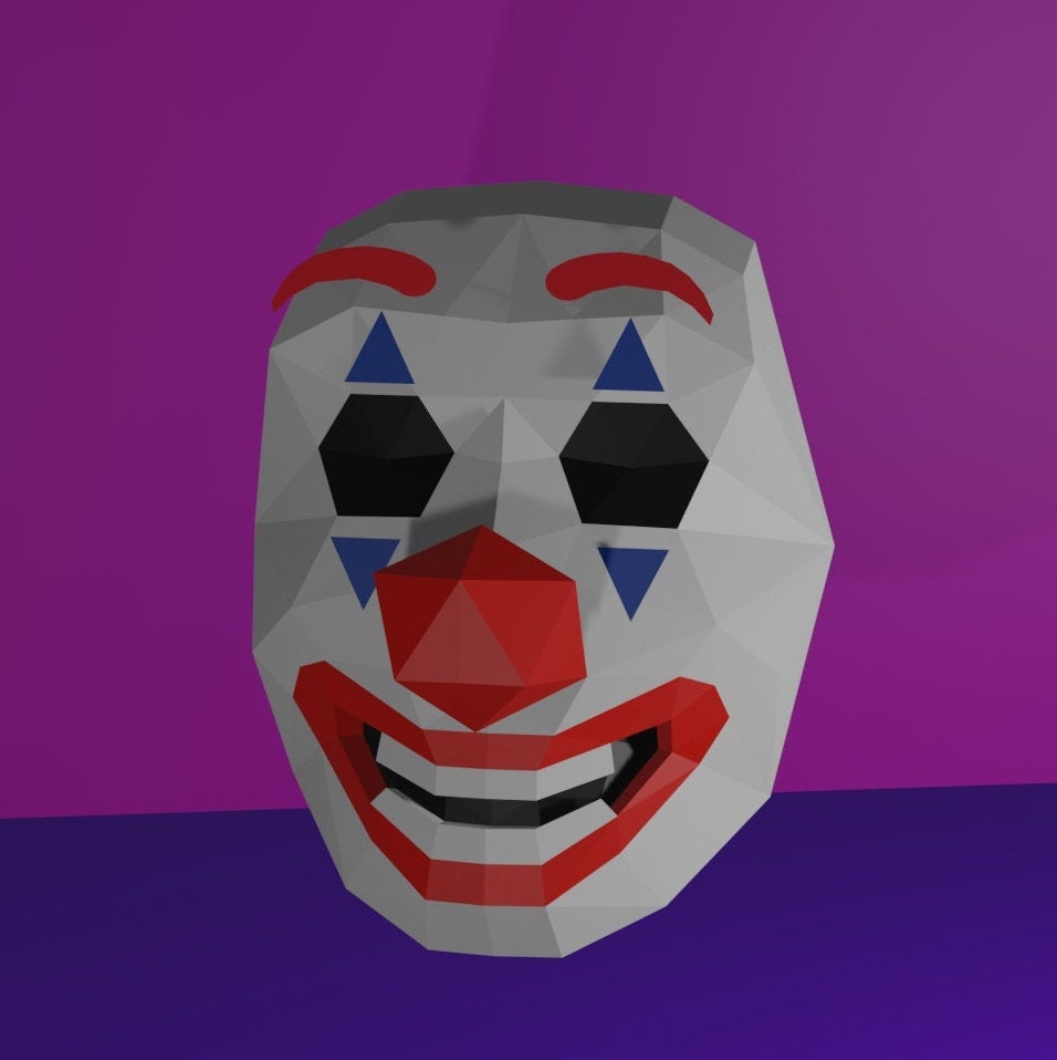 Template Joker Mask Paper Craft Template Instant Pdf - Etsy UK