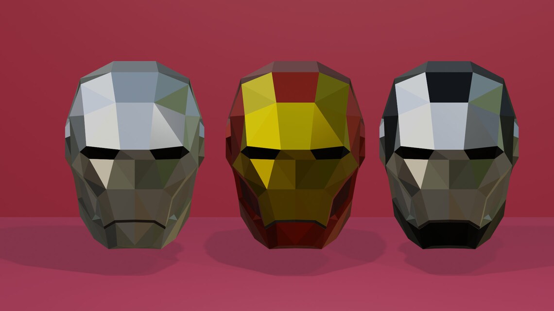 Template Iron Man Mask Paper Craft Template, Instant Pdf Download, 3D ...