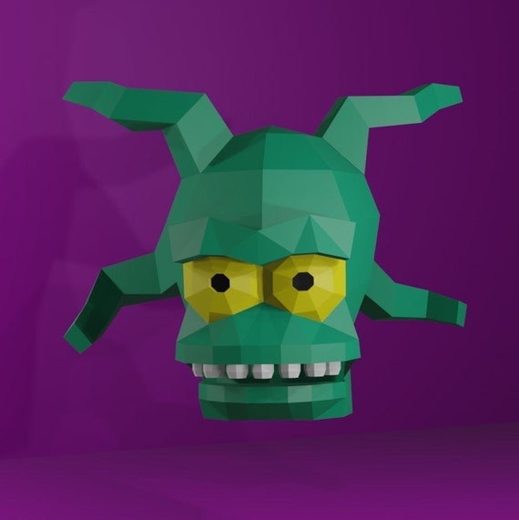 Template Alien Mask Paper Craft Template Instant Pdf | Etsy