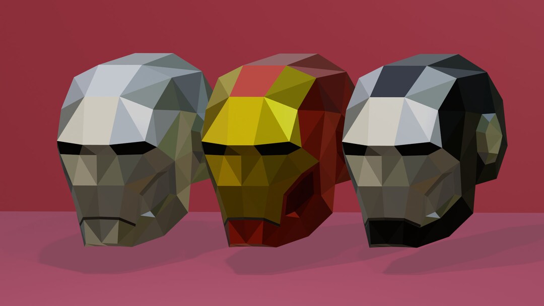 Template Iron Man Mask Paper Craft Template, Instant Pdf Download, 3D ...