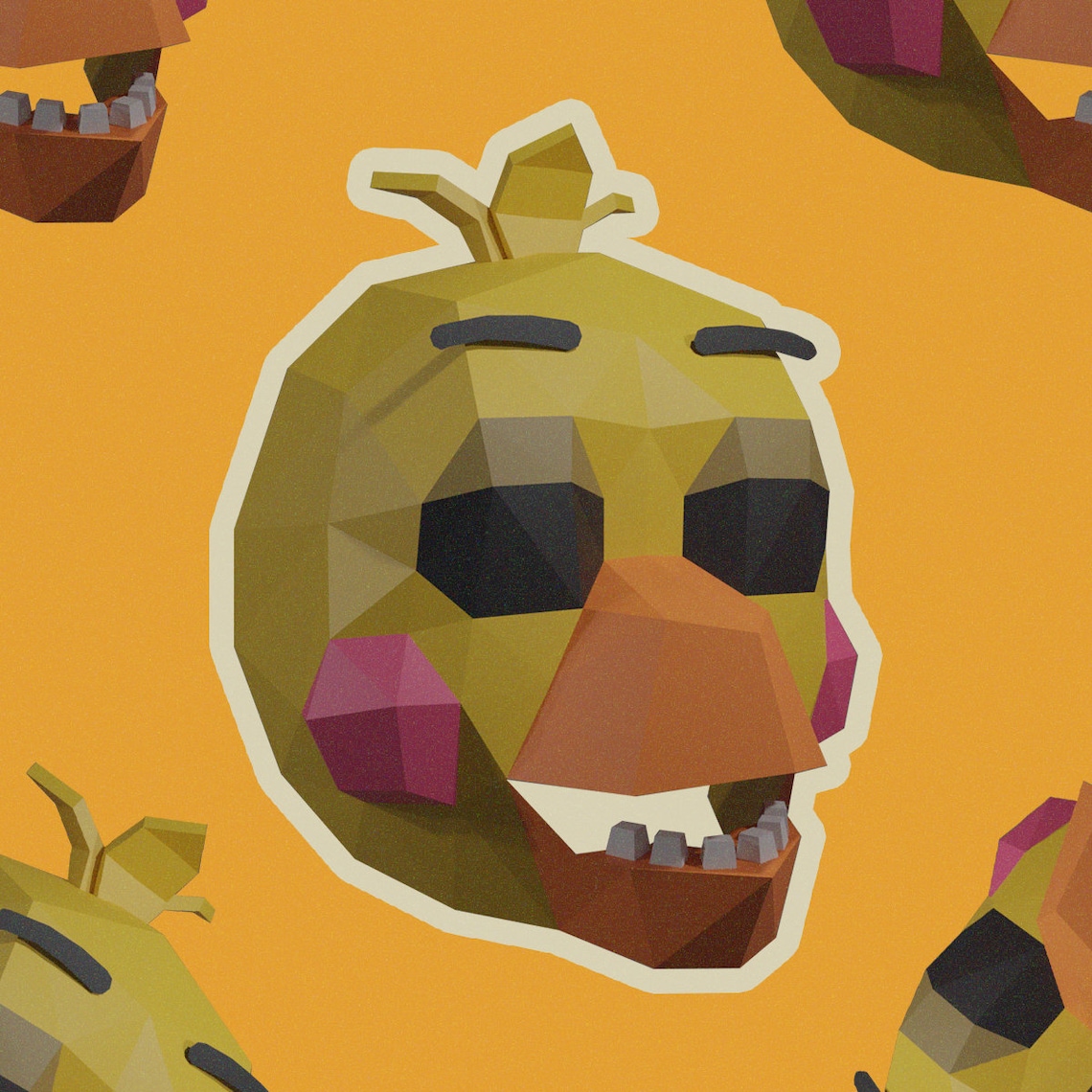 Template Chica Fnaf Mask Paper Craft Template , Instant Pdf Download ...