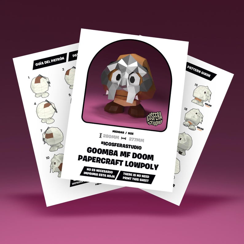 Low Poly Cute Monster Papercraft Template | DIY 3D Paper Figure PDF ...