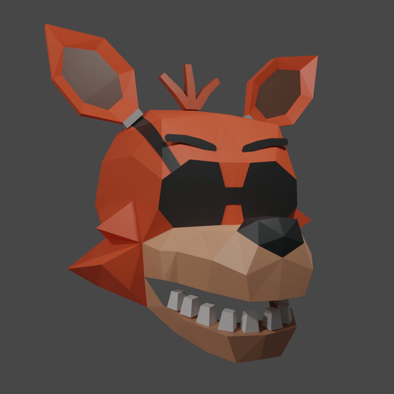 Plantilla de máscara de Foxy Fnaf, plantilla de papel para manualidades ...