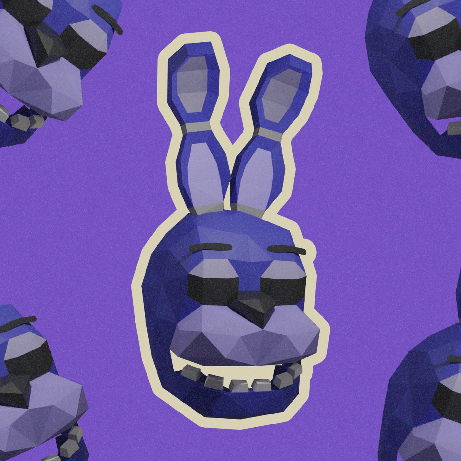 Template Bonnie Fnaf Mask Paper Craft Template , Instant Pdf Download ...