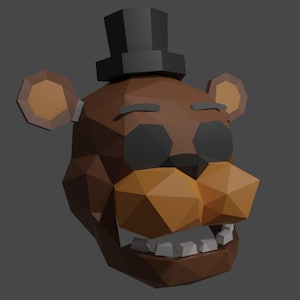 Plantilla Freddy Fnaf Máscara Plantilla de artesanía de papel, Descarga ...