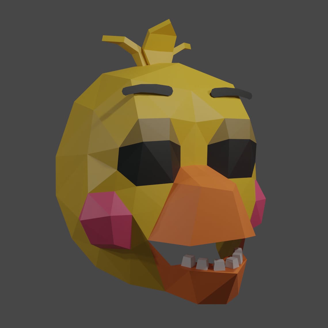 Template Chica Fnaf Mask Paper Craft Template , Instant Pdf Download ...
