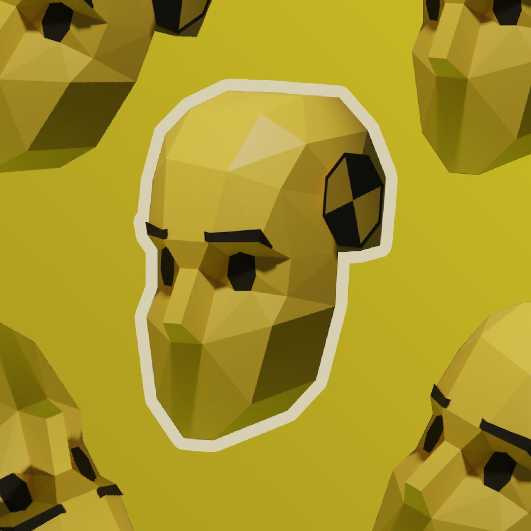 Plantilla De Dummy Máscara Papercraft Pdf Descarga Instantánea, 3D Low ...