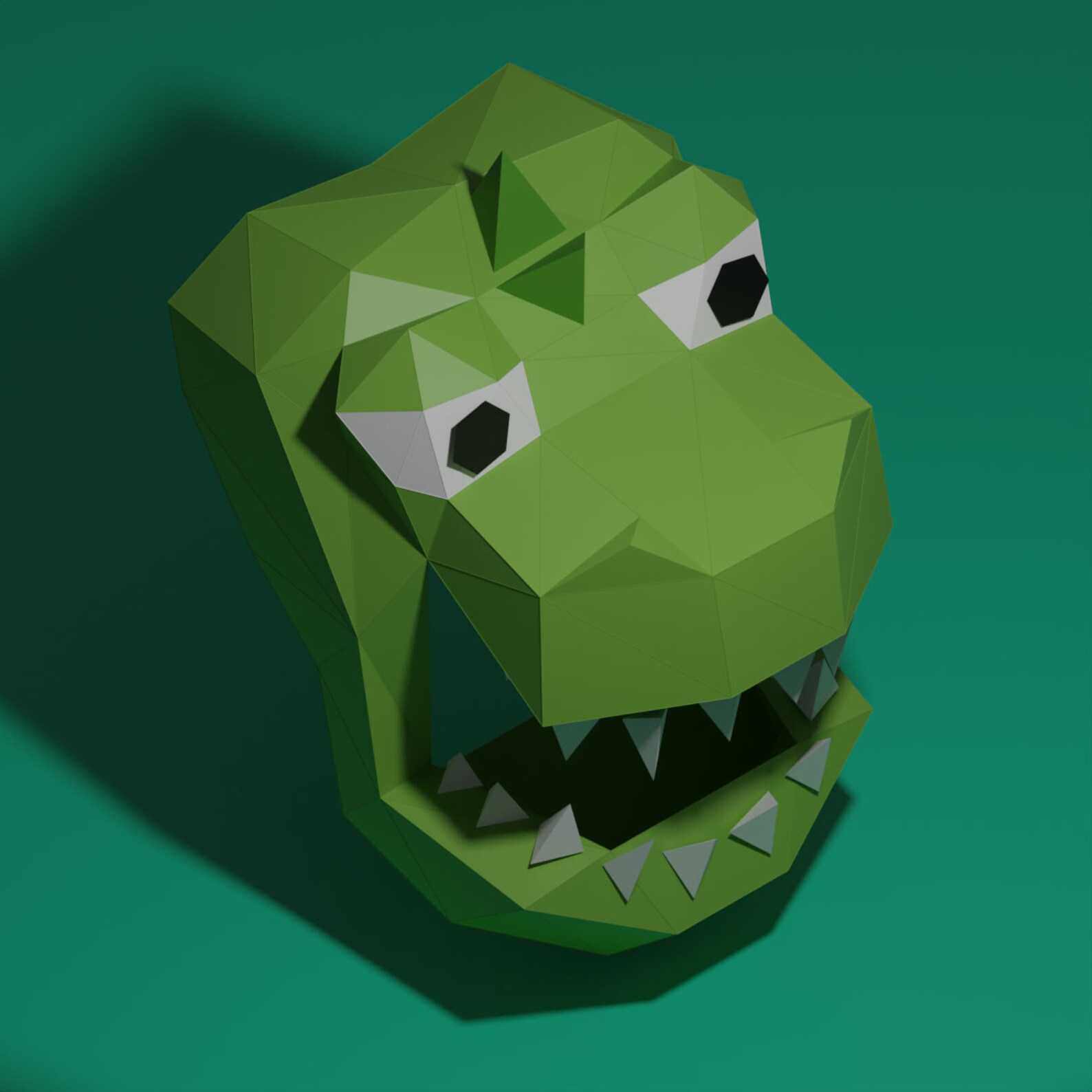Plantilla De Cocodrilo Máscara Papercraft Pdf Descarga Instantánea, 3D ...