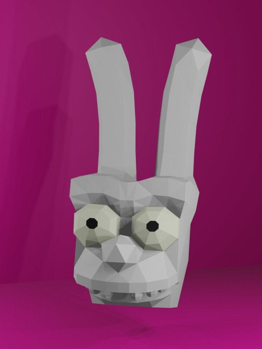 Template Rabbit Mask Paper Craft Template, Instant Pdf Download, 3D Low ...