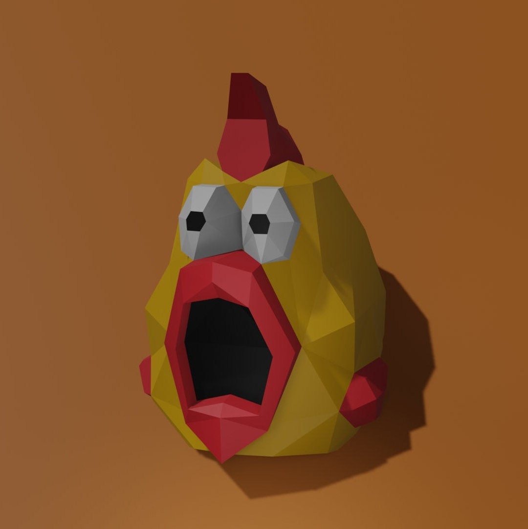 Chiken Mask Template Paper Craft Instant Pdf Download 3D - Etsy