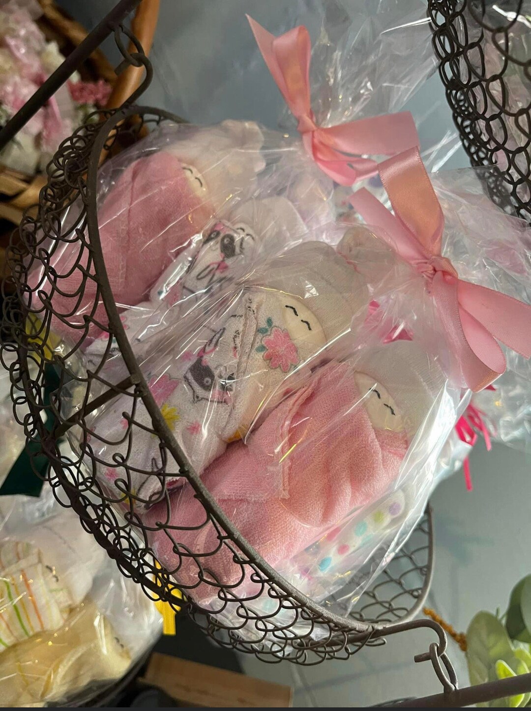 Diaper Babies: Baby Shower Centerpiece - Washcloth & Sock Swaddles (set ...