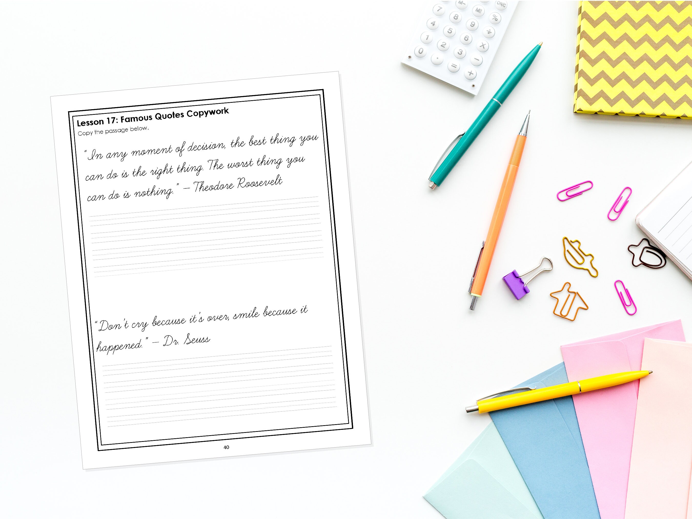 Cursive Handwriting for Teenagers, Penmanship Worksheets, Cursive ...