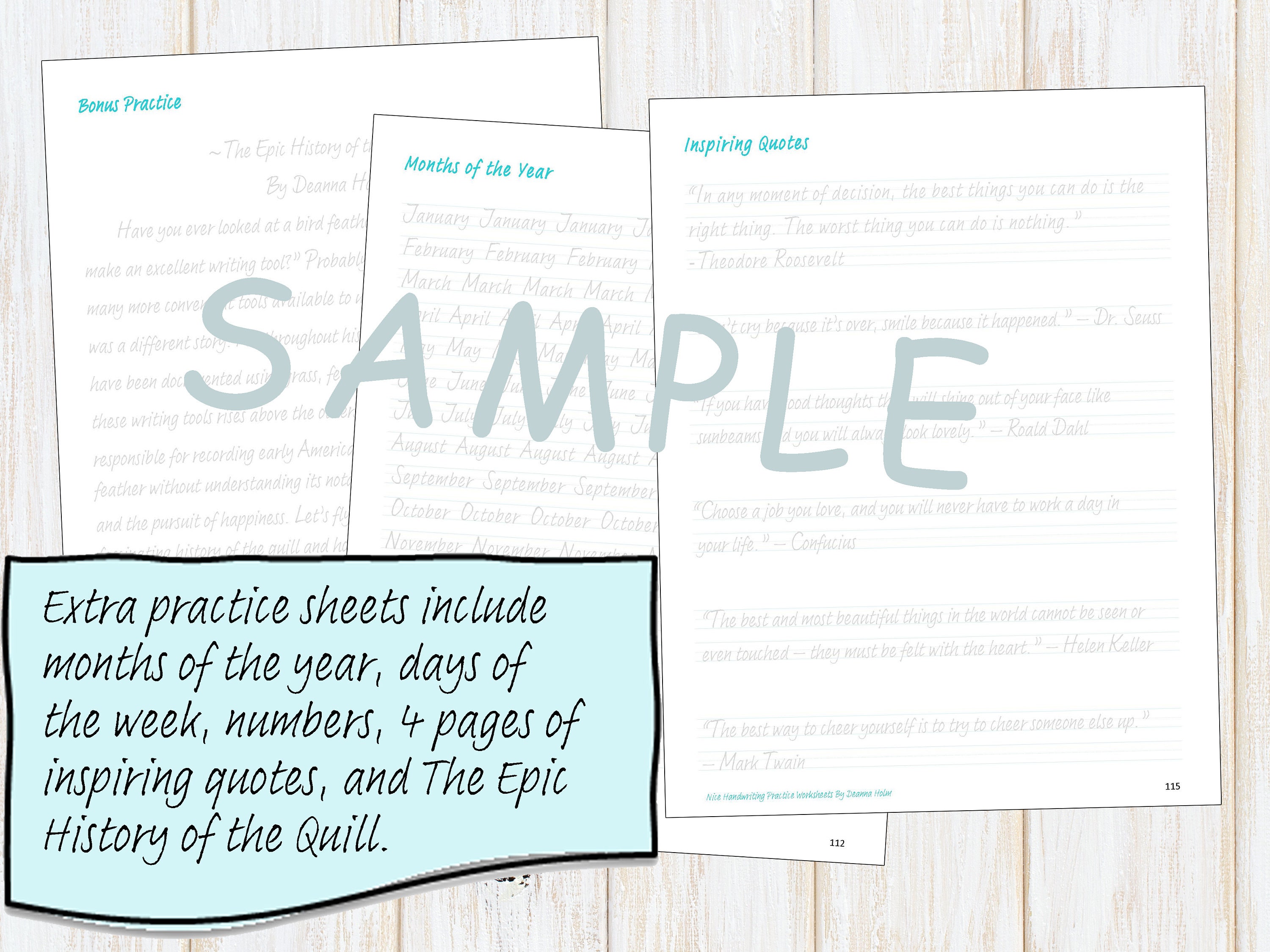 Nice Handwriting Practice Worksheets for Adults & Teens, Perfect Your ...