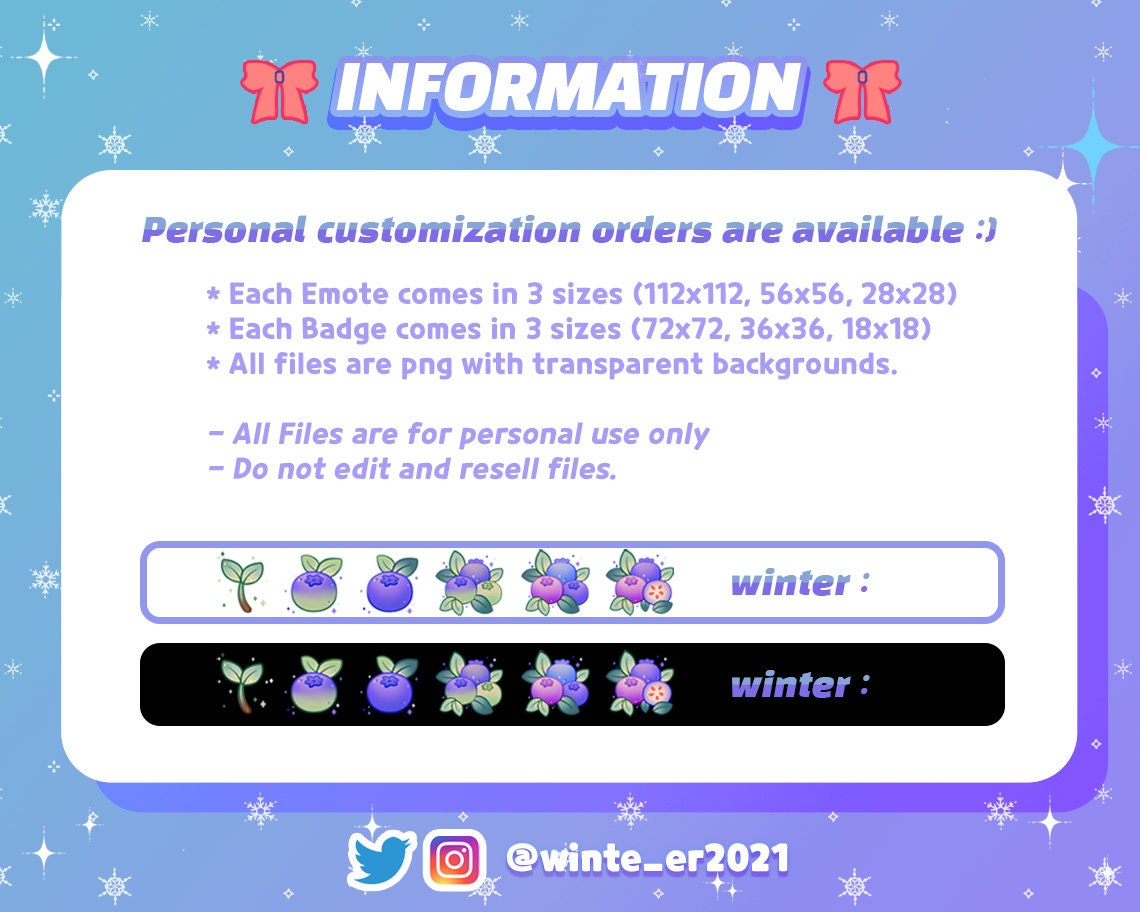 Blueberry Twitch Sub Badges / Bit Badges / Emote / Cute Sub Badges ...