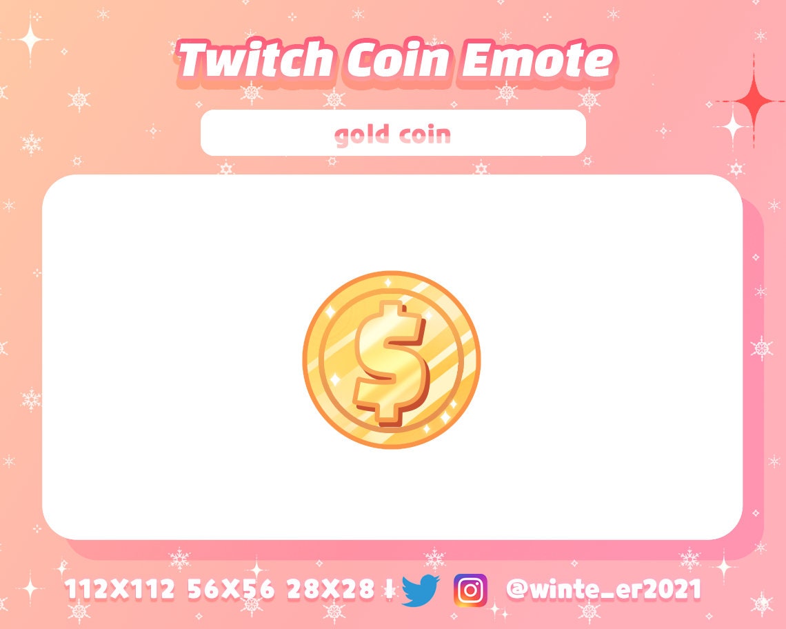 Twitch Gold Coin Emote / Channel Points / Kawaii - Etsy UK