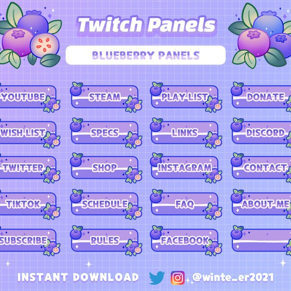 Blueberry Twitch Overlay - Etsy