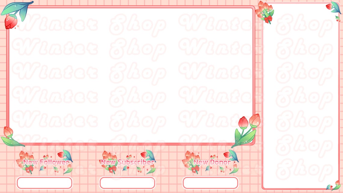 Twitch Cute Tulip Flower Screen Overlay / Streamer Graphics / Kawaii ...