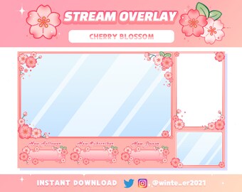 Twitch Cute Rose Screen Overlay / Streamer Graphics / Kawaii / | Etsy