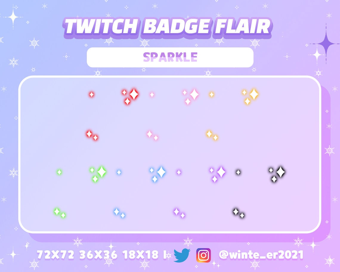 Twitch Sub Badge Flair Sparkle Shine Etsy