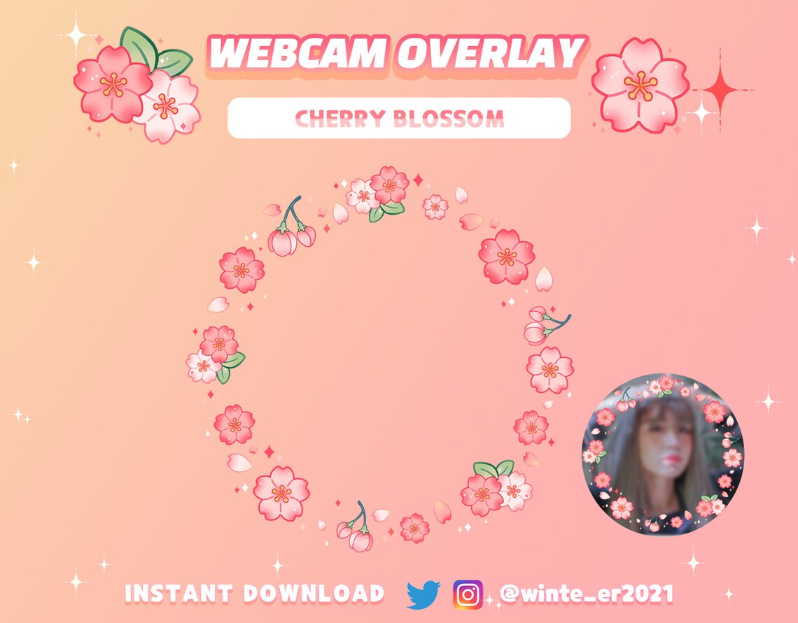 Twitch Cherry Blossom Webcam Overlay / Cute Sakura Cam Frame / - Etsy